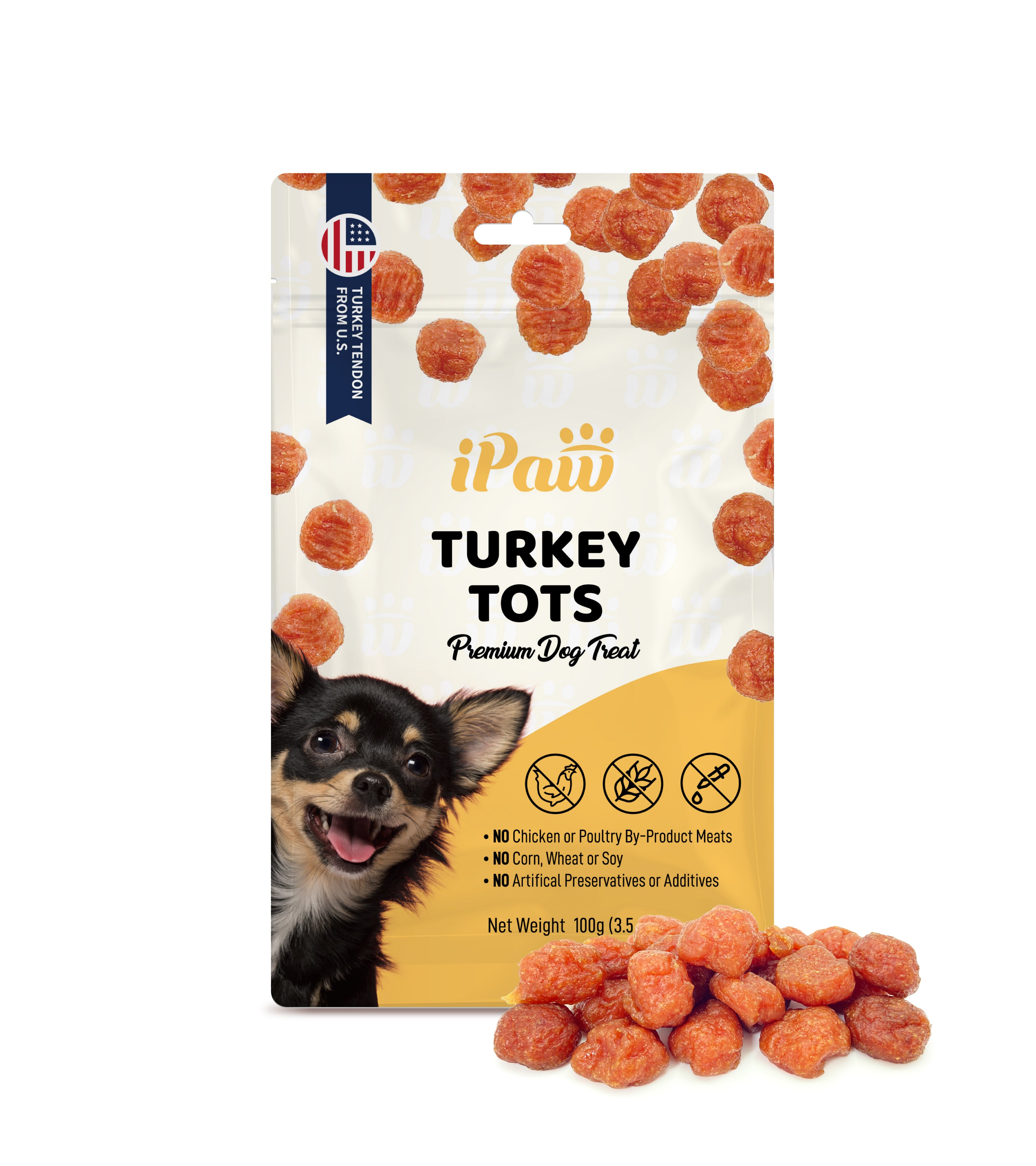 iPaw - Turkey Tendon for Dogs (Turkey Tots) | PetDelux